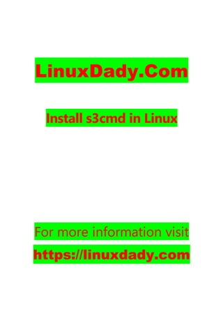 install s3cmd in Linux | DOCX
