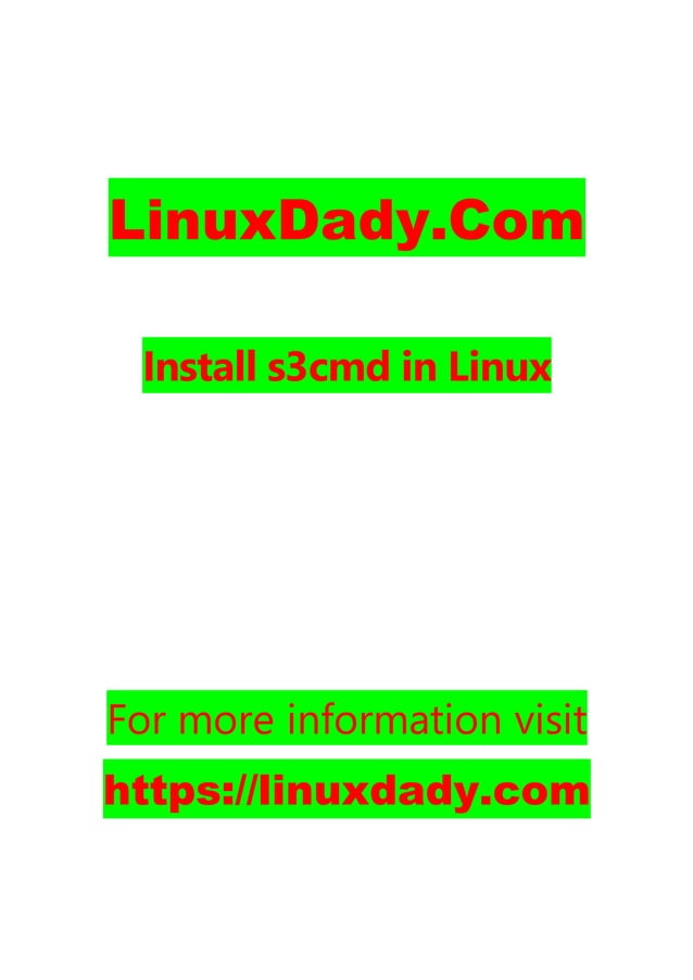 install s3cmd in Linux | PDF