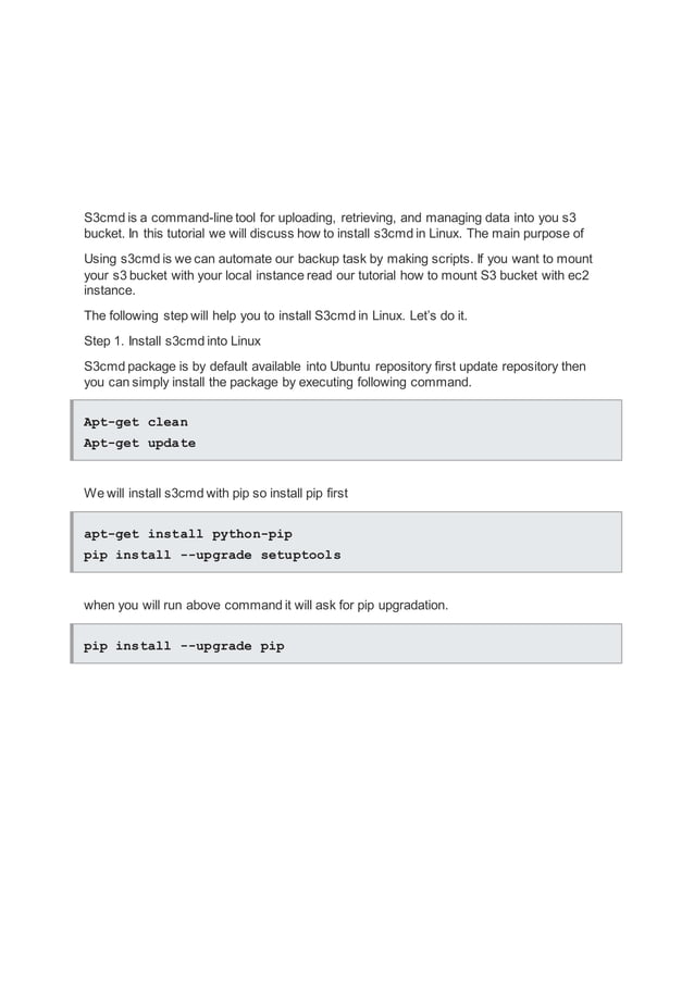 install s3cmd in Linux | PDF | Free Download install s3cmd in Linux | PDF | Free Download