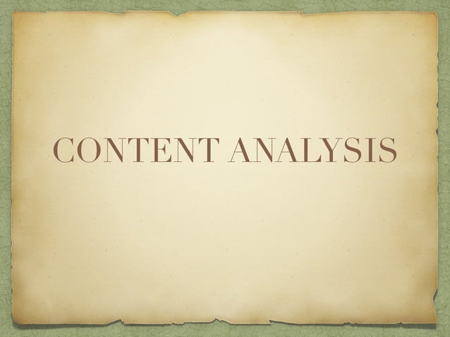 Content Analysis | PPT