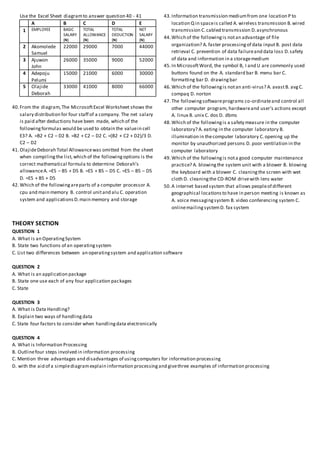 S3 DATA PROCESSING FIRST TERM PRE-WAEC (2ND HALF EXAMINATION) | PDF