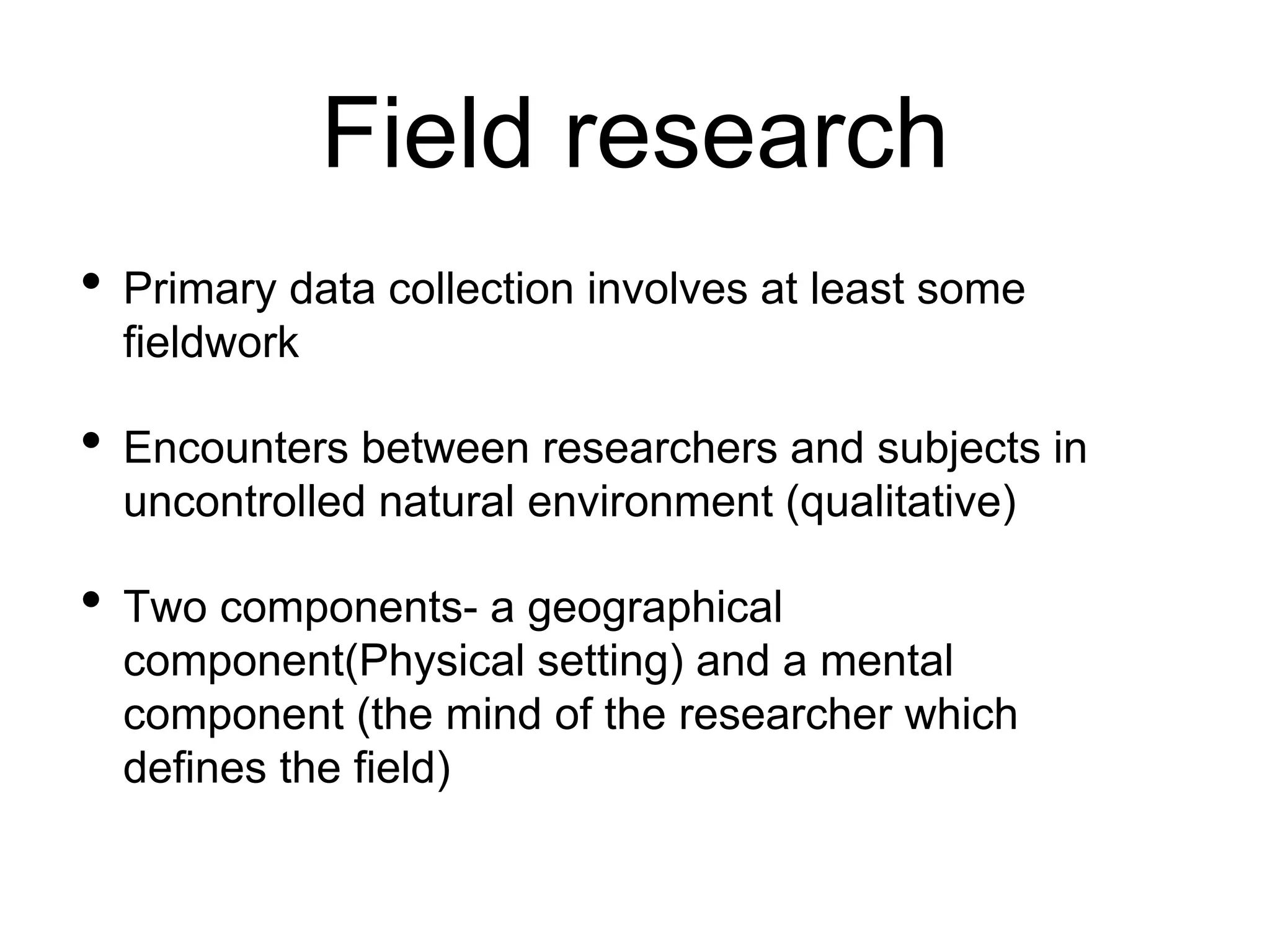 Field in Qualitative Research | PPTX