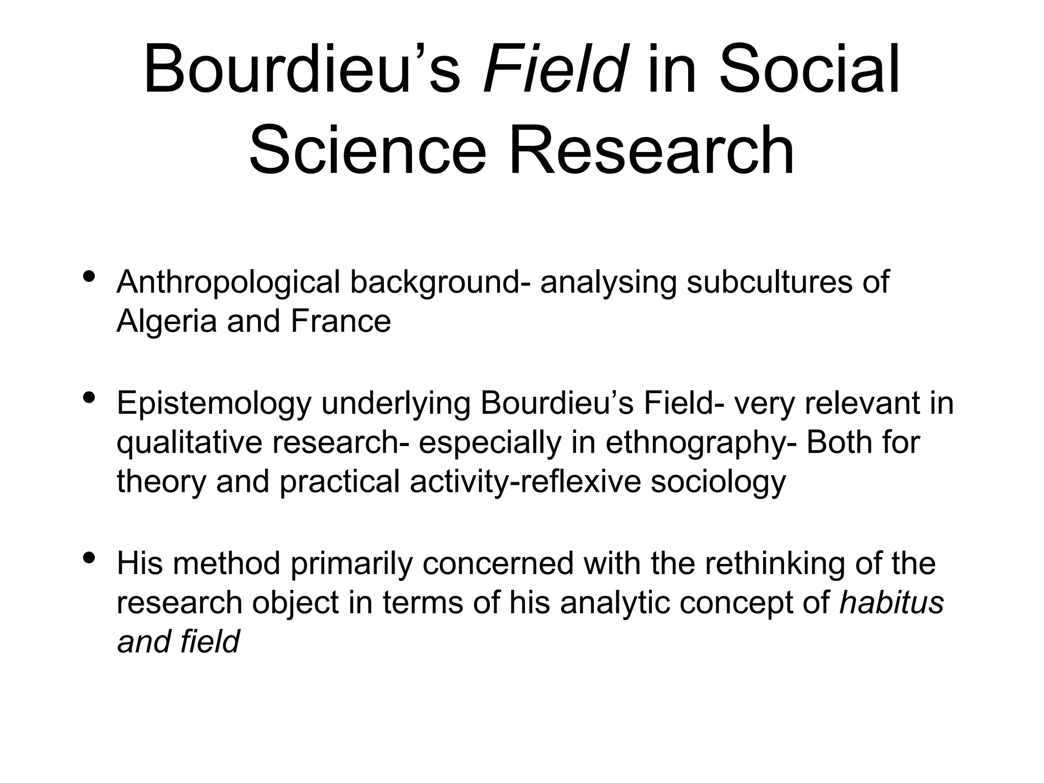 Field in Qualitative Research | PPTX