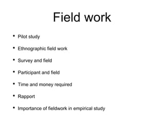 Field in Qualitative Research | PPTX
