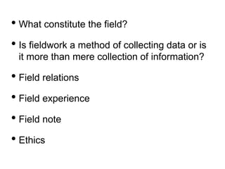 Field in Qualitative Research | PPTX