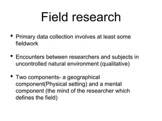 Field in Qualitative Research | PPTX