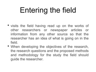 Field in Qualitative Research | PPTX