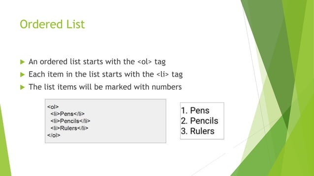 S3 HTML Lists and Tables | PPTX
