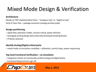 TRACK C: Methodology for Mixed Mode Design & Verification of Complex SoCs/ Jan Pleskac | PPT