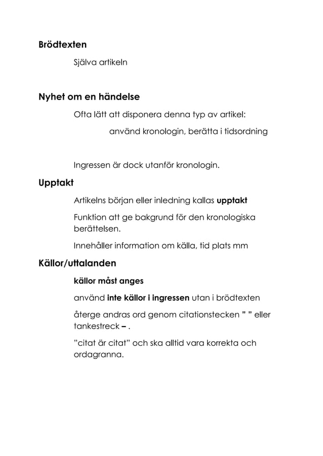 Texttyp Nyhetsartikel