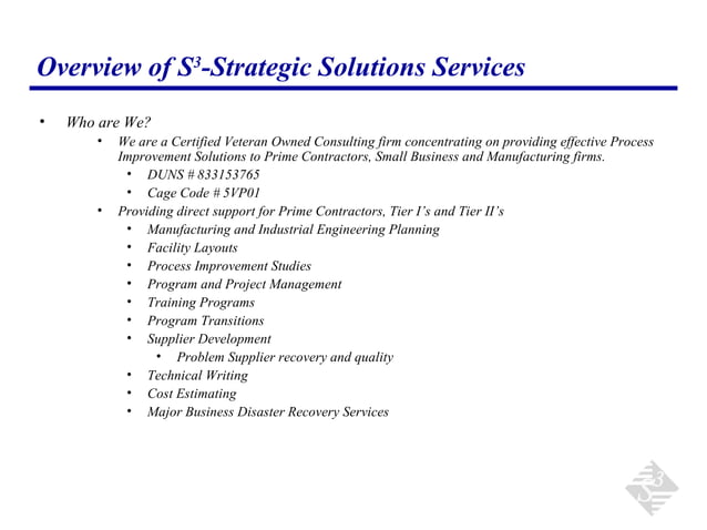 S3 Overview Presentation | PPT