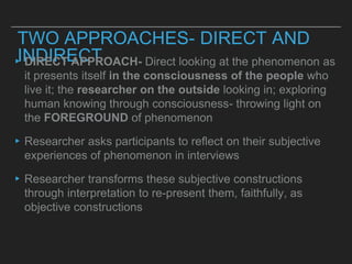 Phenomenology and Hermeneutics in Qualitative Research | PPTX