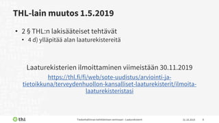 THL:n Laaturekisterit | PDF