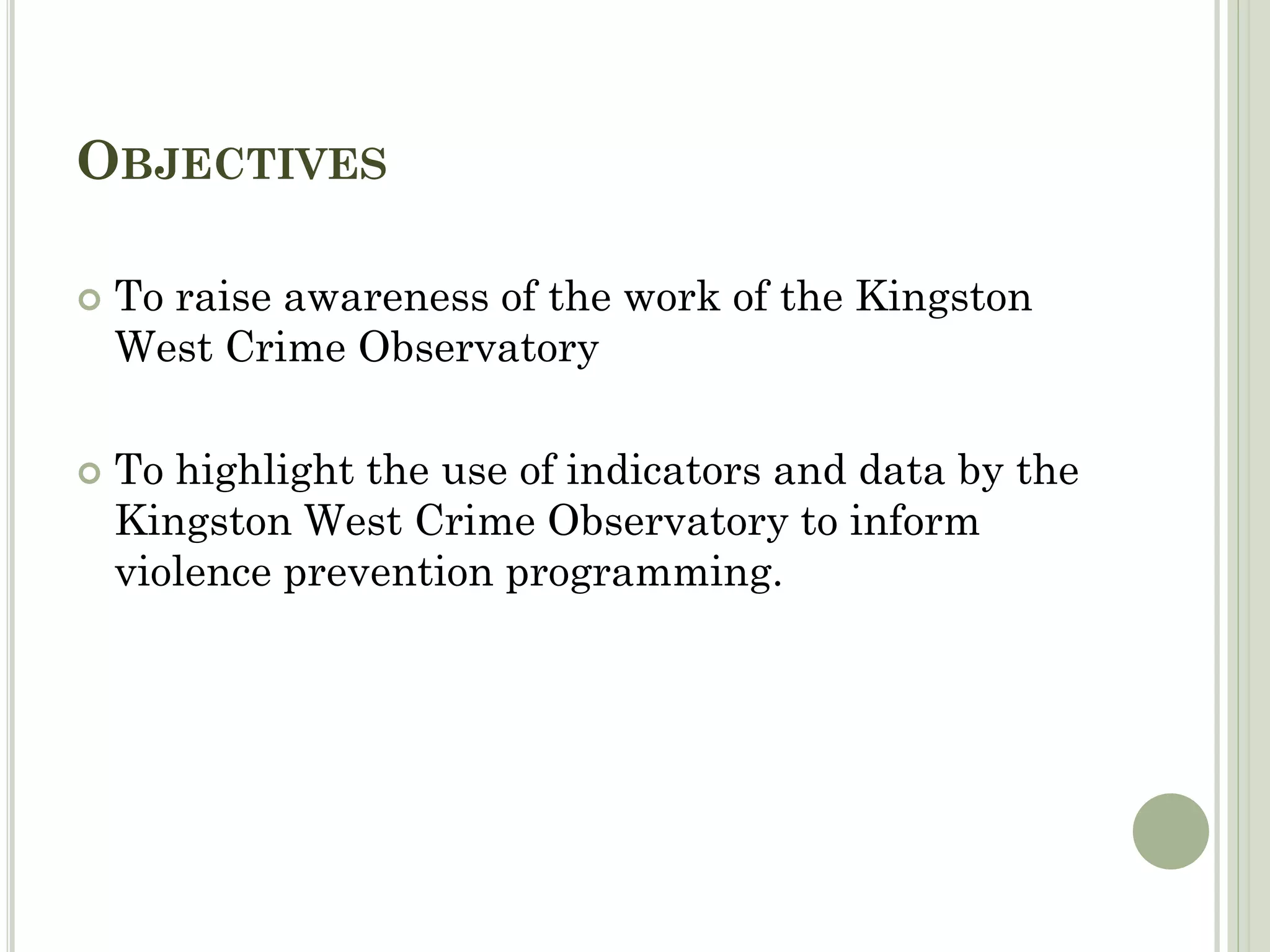 Tarik Weekes - The Violence Prevention Alliance- Jamaica | PDF