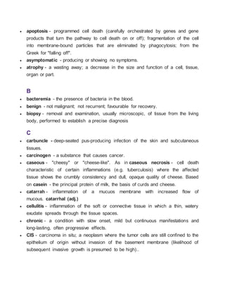 Terms Glossary of Pathological Terms | DOCX