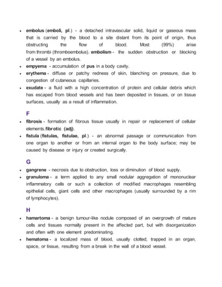 Terms Glossary of Pathological Terms | DOCX