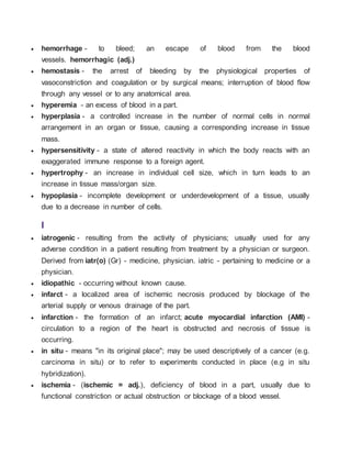 Terms Glossary of Pathological Terms | DOCX