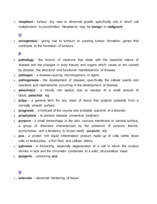 Terms Glossary of Pathological Terms | DOCX