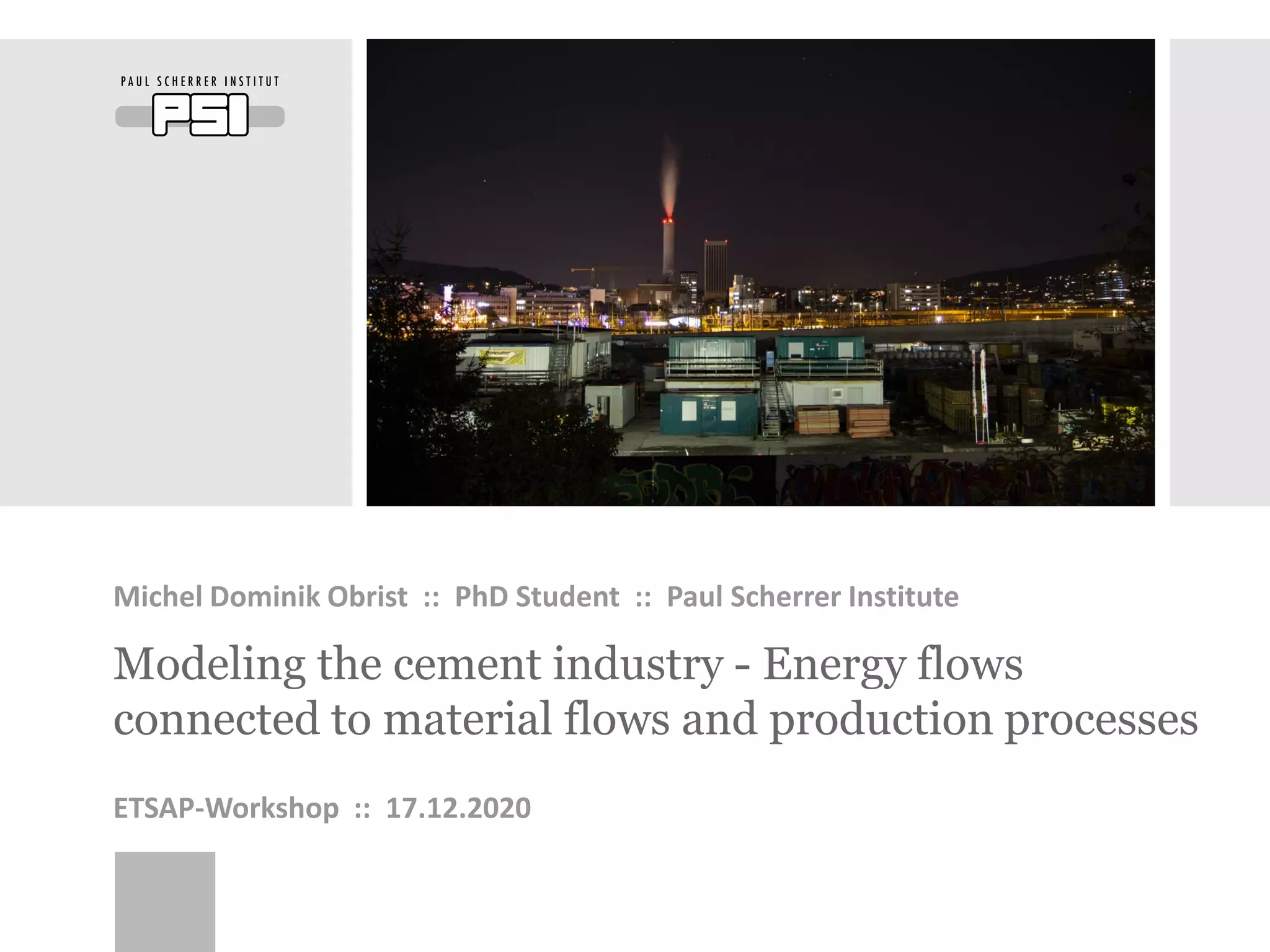 Modelling the cement industry - Energy flows connected to material ...