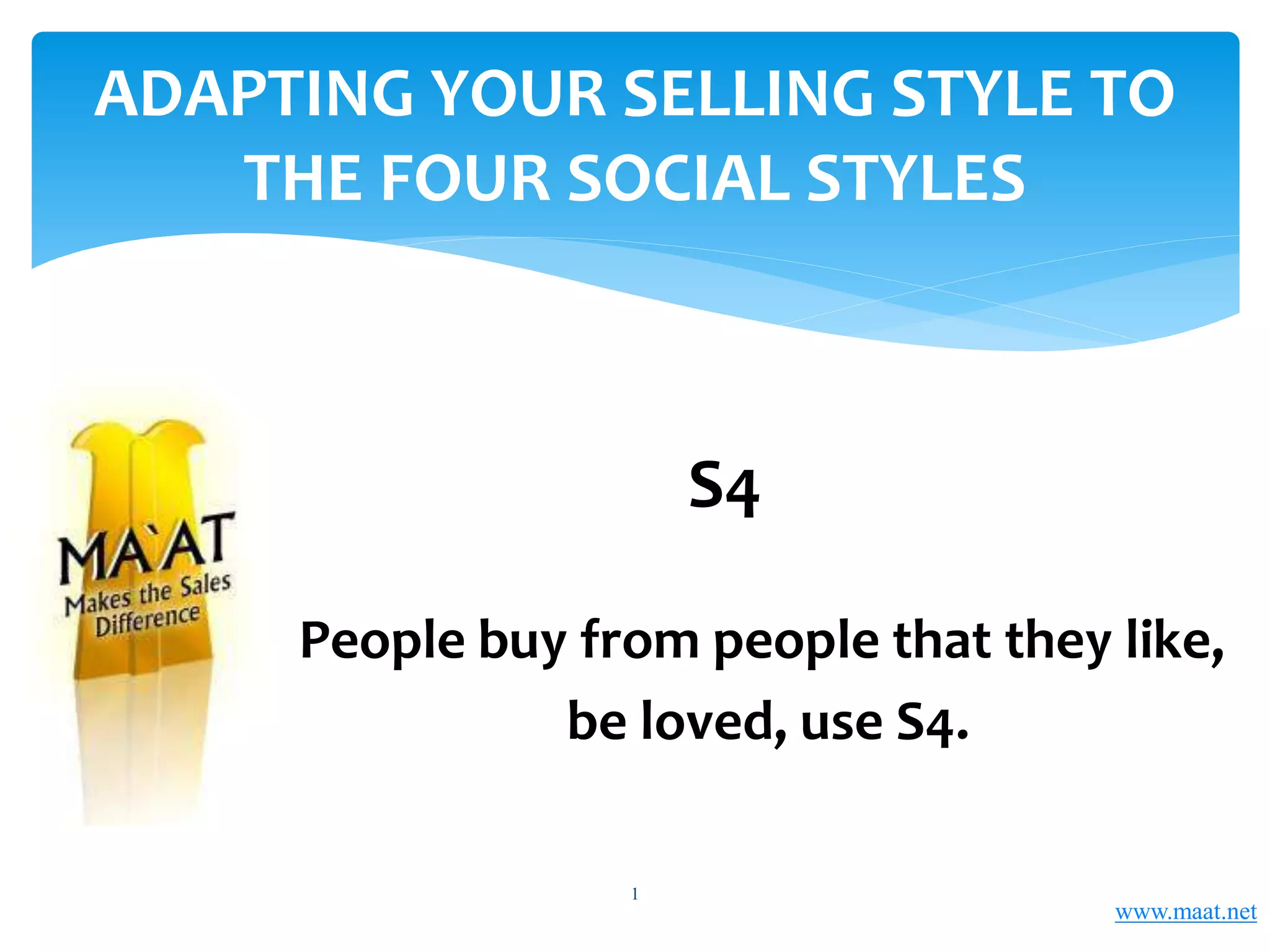 Social Style Selling Skills | PPTX