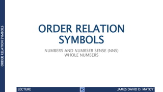 S 4. G3 NNS (WN - 10 000) - lecture 4. order relation symbols | PPT