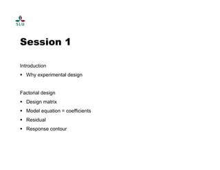 S4 - Process/product optimization using design of experiments and response surface methodology ...