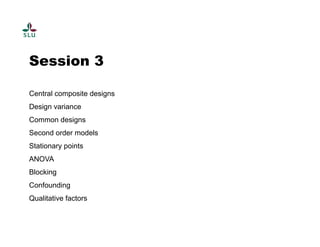 S4 - Process/product optimization using design of experiments and response surface methodology ...