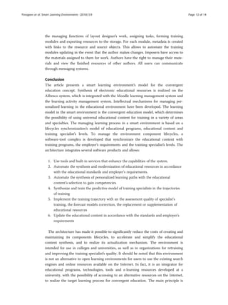 Life-cycle management of educational programs and resources in a smart ...