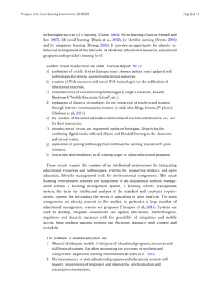 Life-cycle management of educational programs and resources in a smart learning environment ...