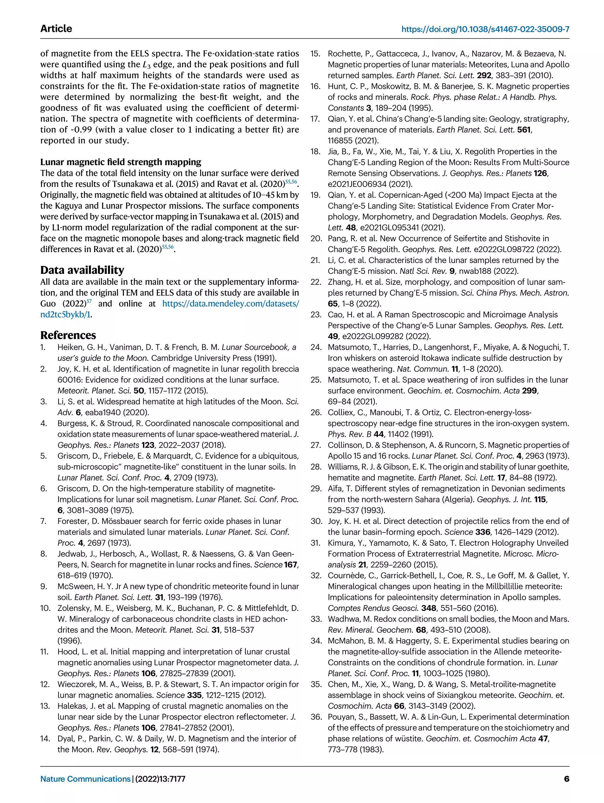 Sub-microscopicmagnetite andmetallic iron particles formed by eutectic ...