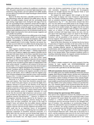 Sub-microscopicmagnetite andmetallic iron particles formed by eutectic ...