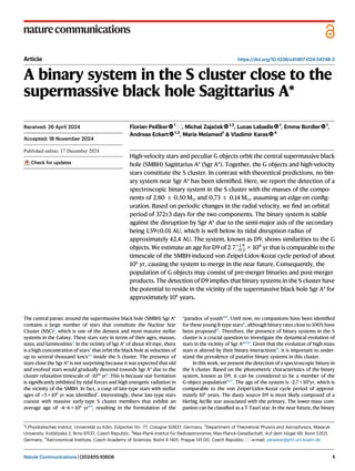 A binary system in the S cluster close to the supermassive black hole ...