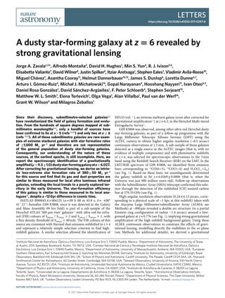 A dusty star-forming galaxy at z = 6 revealed by strong gravitational lensing | PDF | Space and ...