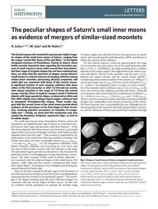 The peculiar shapes of Saturn’s small inner moons as evidence of ...