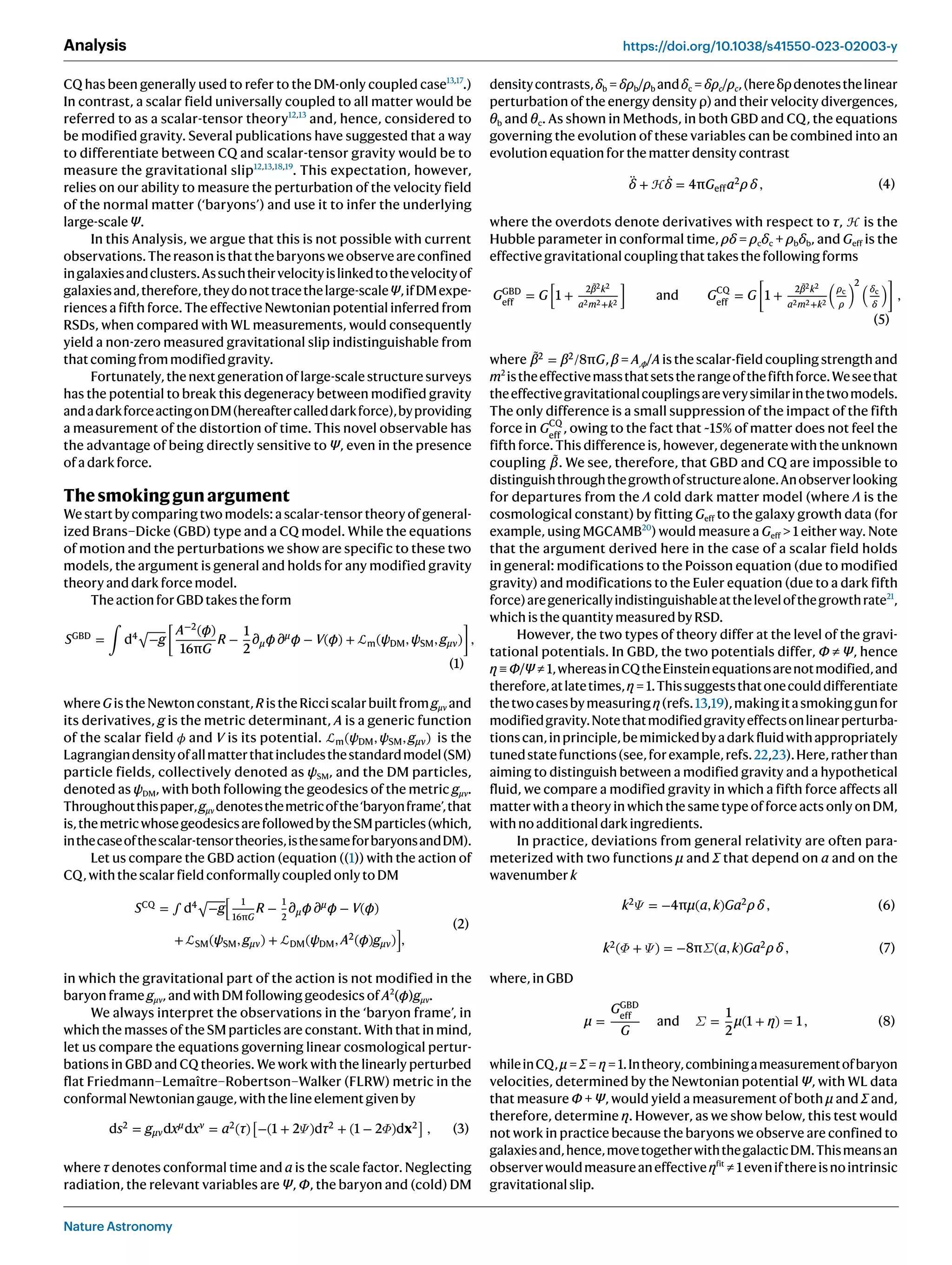 Modified Einstein versus modified Euler for dark matter | PDF
