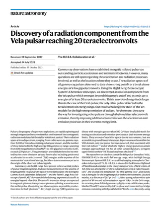Discovery of a radiation component from the Vela pulsar reaching 20 ...