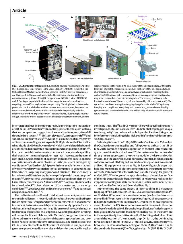 Observation Of Bose Einstein Condensates In An Earth Orbiting Research Lab Pdf Physics Science