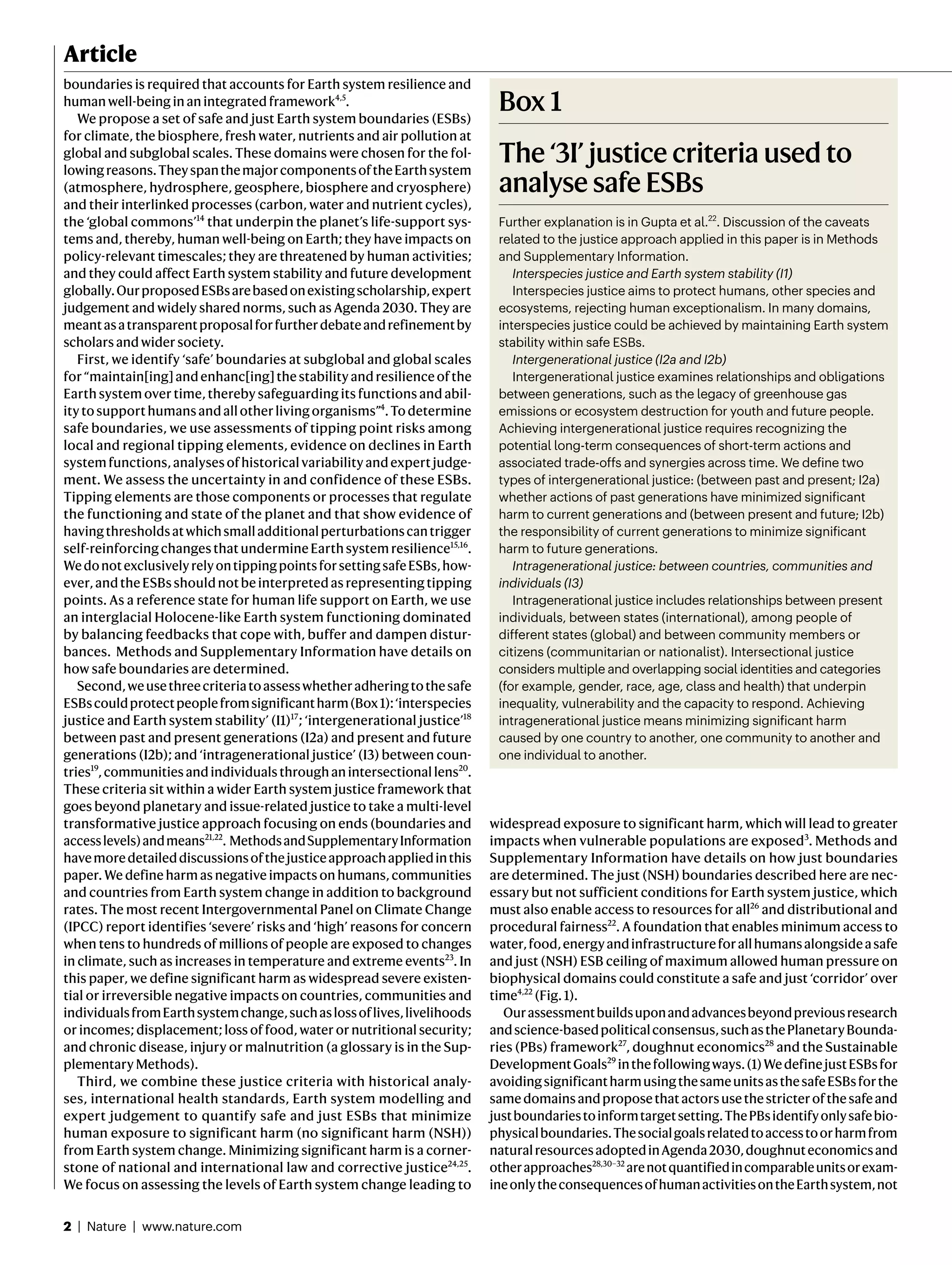 Safe and just Earth system boundaries | PDF