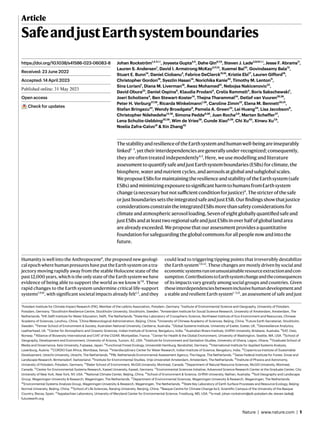 Safe and just Earth system boundaries | PDF