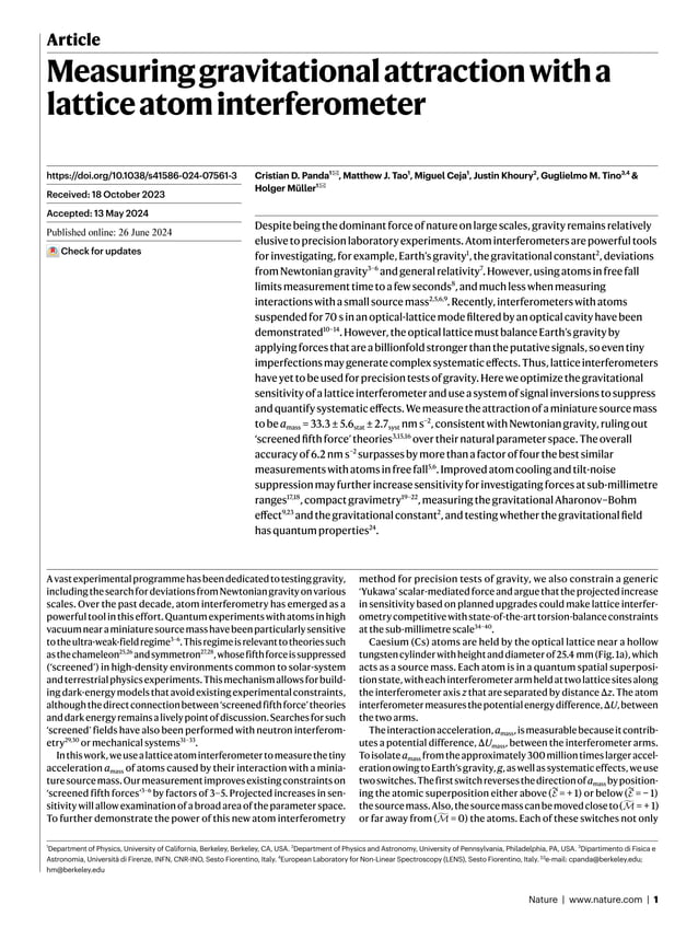 Measuring gravitational attraction with a lattice atom interferometer | PDF