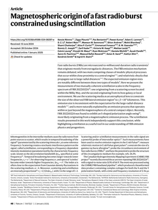 Magnetospheric origin of a fast radio burst constrained using ...