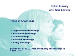 Putting it into practice: research, knowledge exchange and knowledge ...