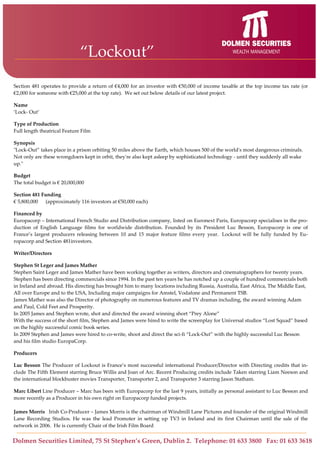 S481 Film Scheme Lockout | PDF | Business Accounting & Finance | Business