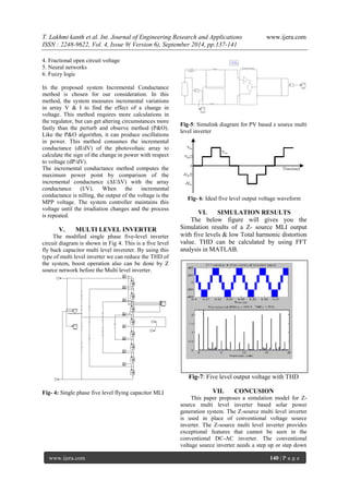 Z - Source Multi Level Inverter Based PV Generation System | PDF