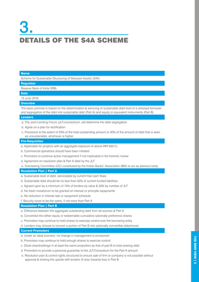 S4A - Sustainable Structuring of Stressed Assets | PDF