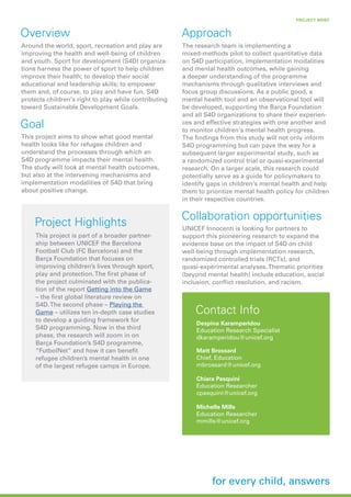 Sport for Development Research Project Brief | PDF