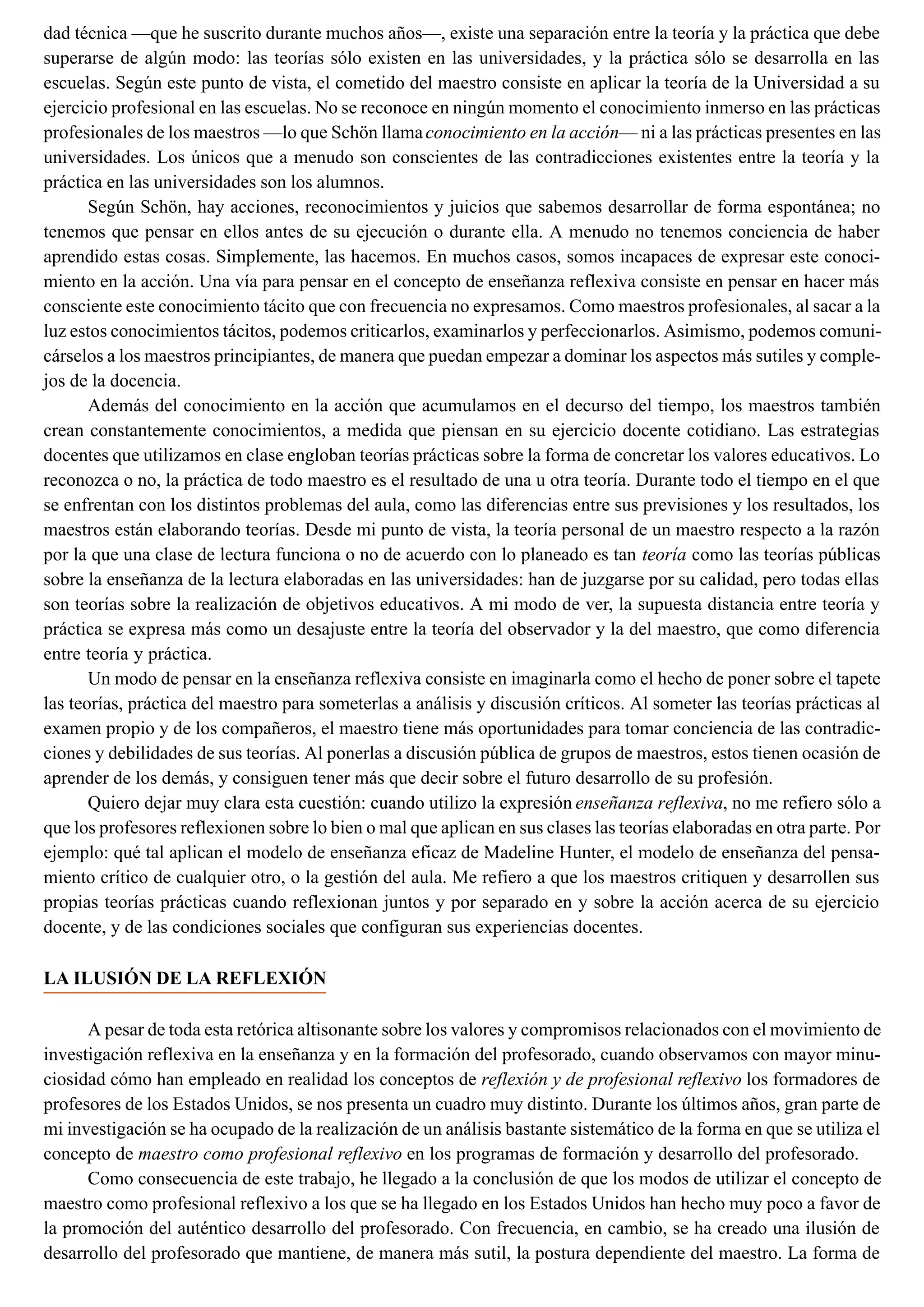 El maestro como profesional reflexivo de kenneth m. zeichner. | PDF