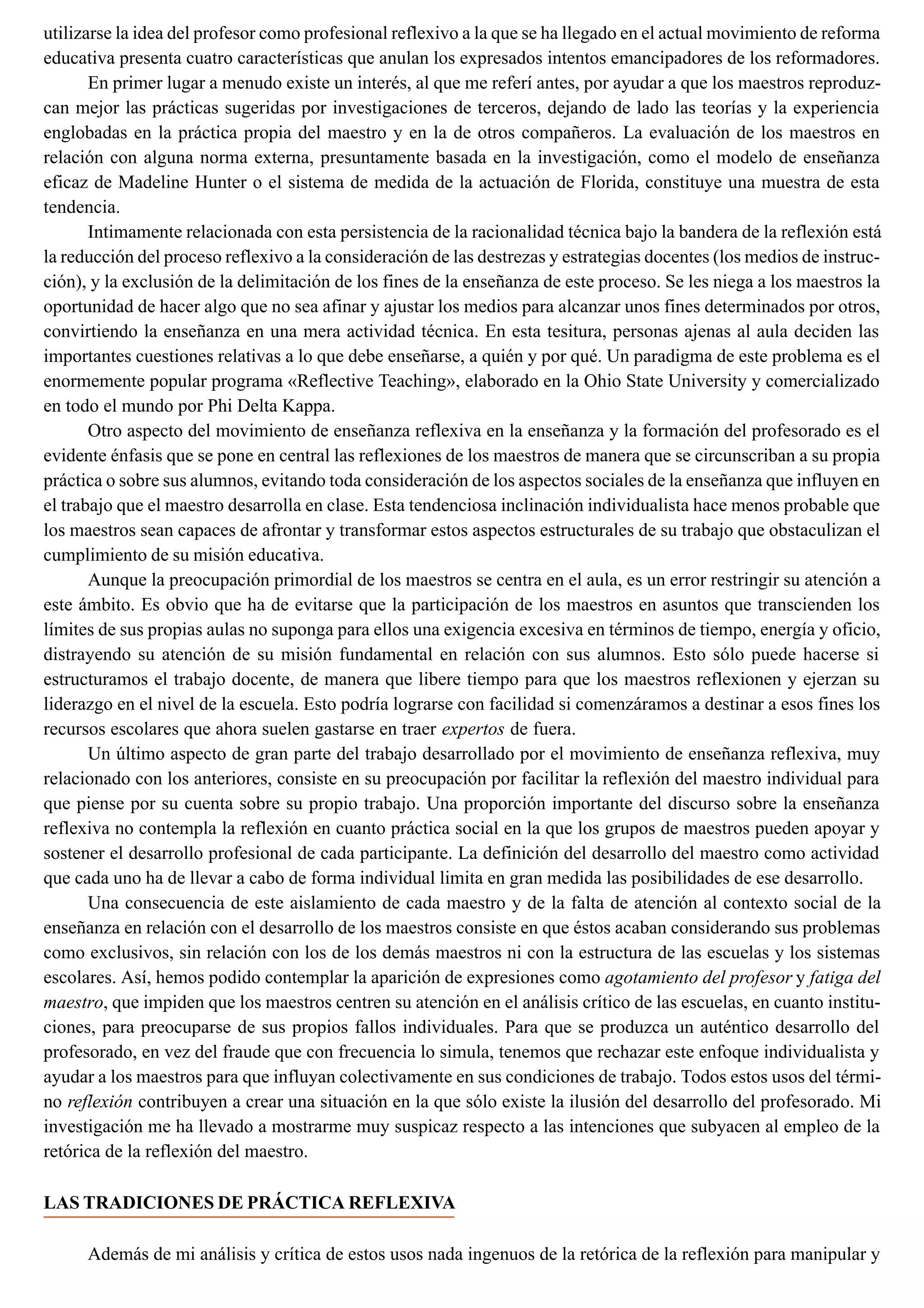 El maestro como profesional reflexivo de kenneth m. zeichner. | PDF