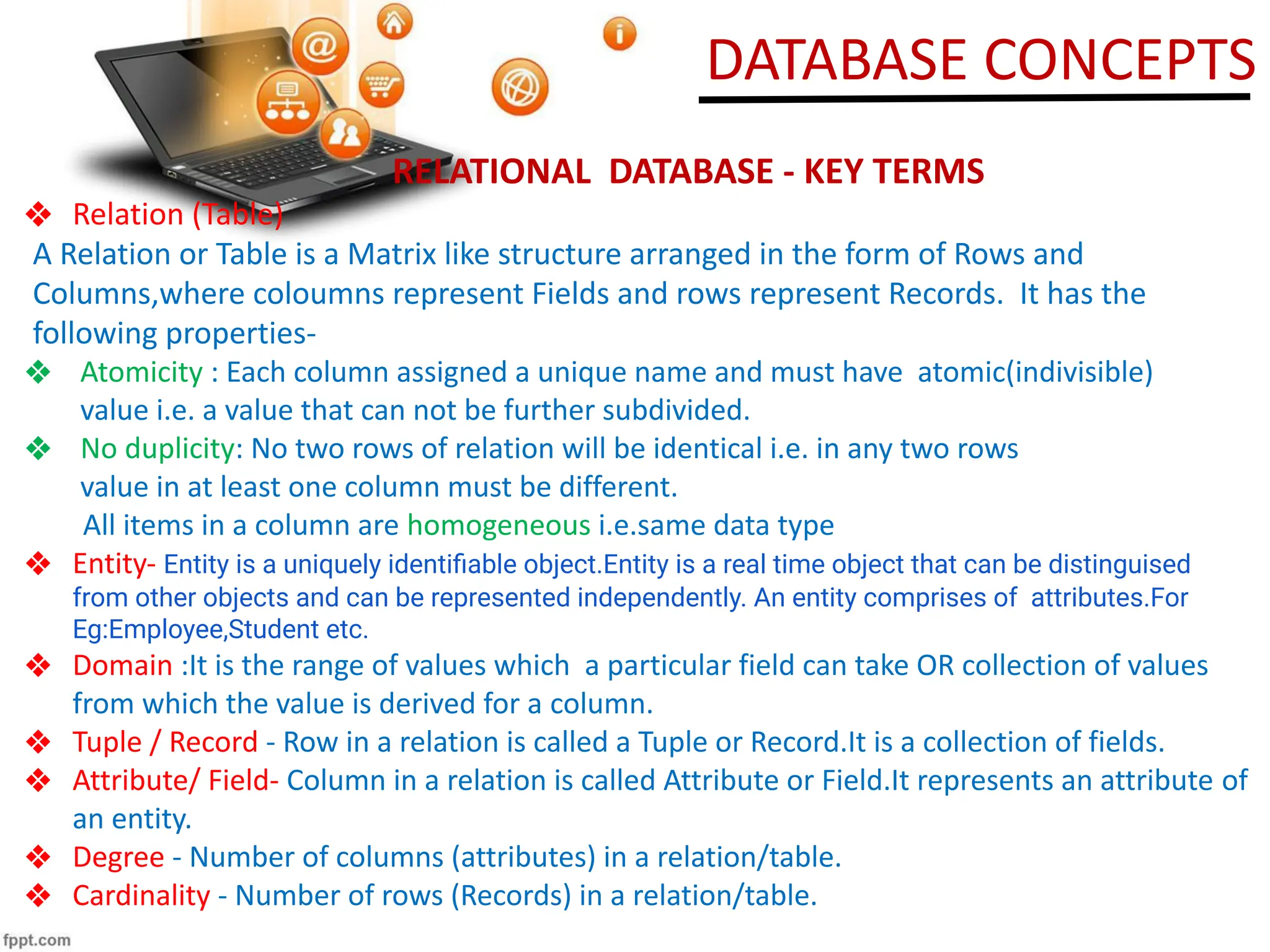 Database_Concepts_Final.pptx.pdf for class 12 | PDF