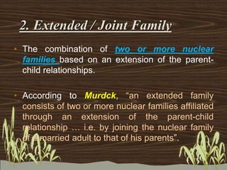 Family: Definition, Changing trends in family structure, Types of ...